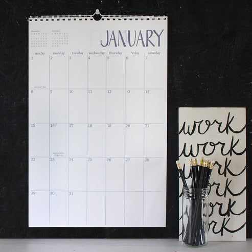 large wall calendar - start any month | Letter C design