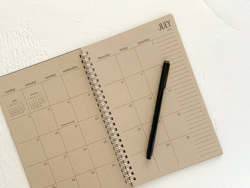 small kraft monthly spiral planner - you choose the start month ...