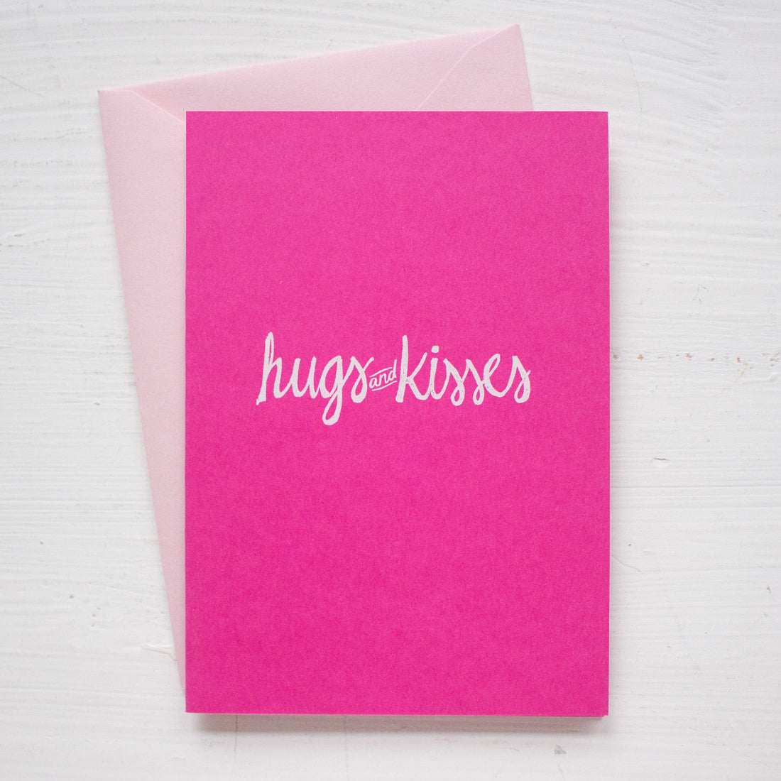 HUGS and KISSES folded notecards – Letter C design